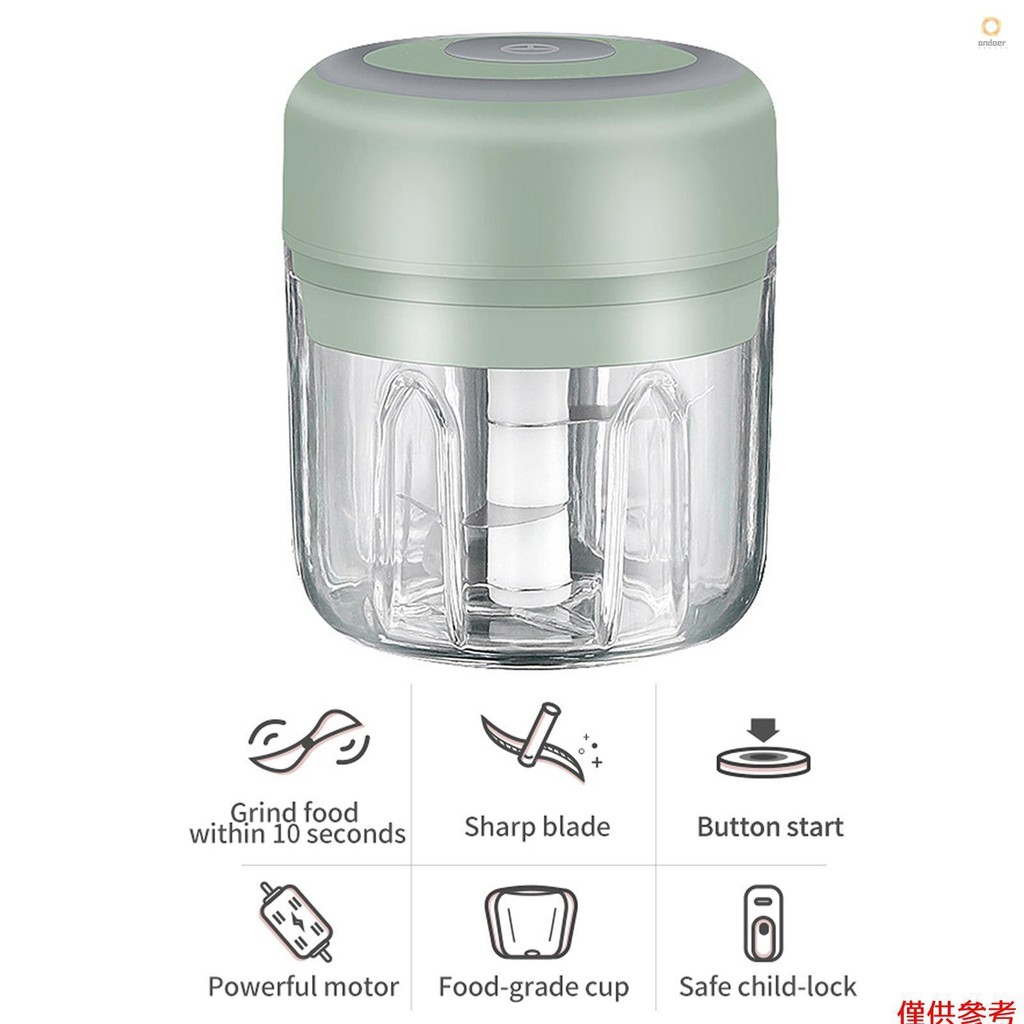 Household Electric Mini Garlic Chopper Food Chopper with Two Blade ...