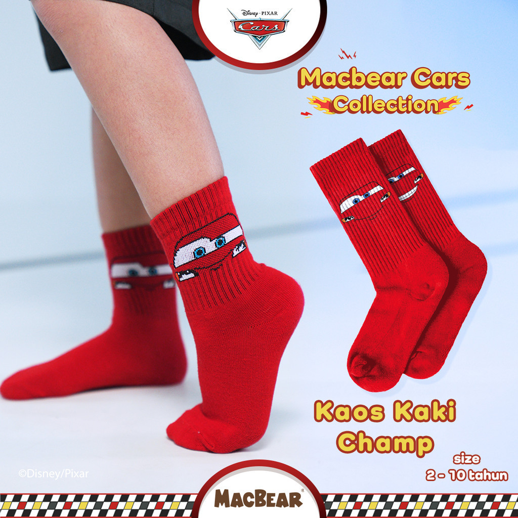 Macbear Cars Collection Champ Lightning Mcqueen Socks 2-10 Years ...