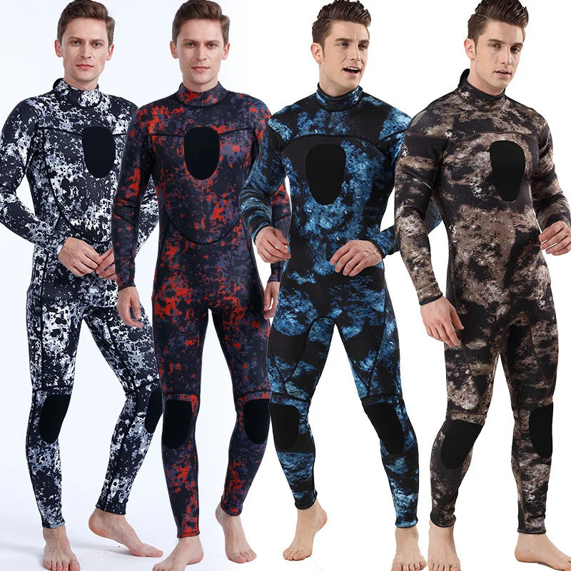 HOT 3mm Camouflage Full Body Wetsuit Long Sleeve Fission One-Pieces of ...