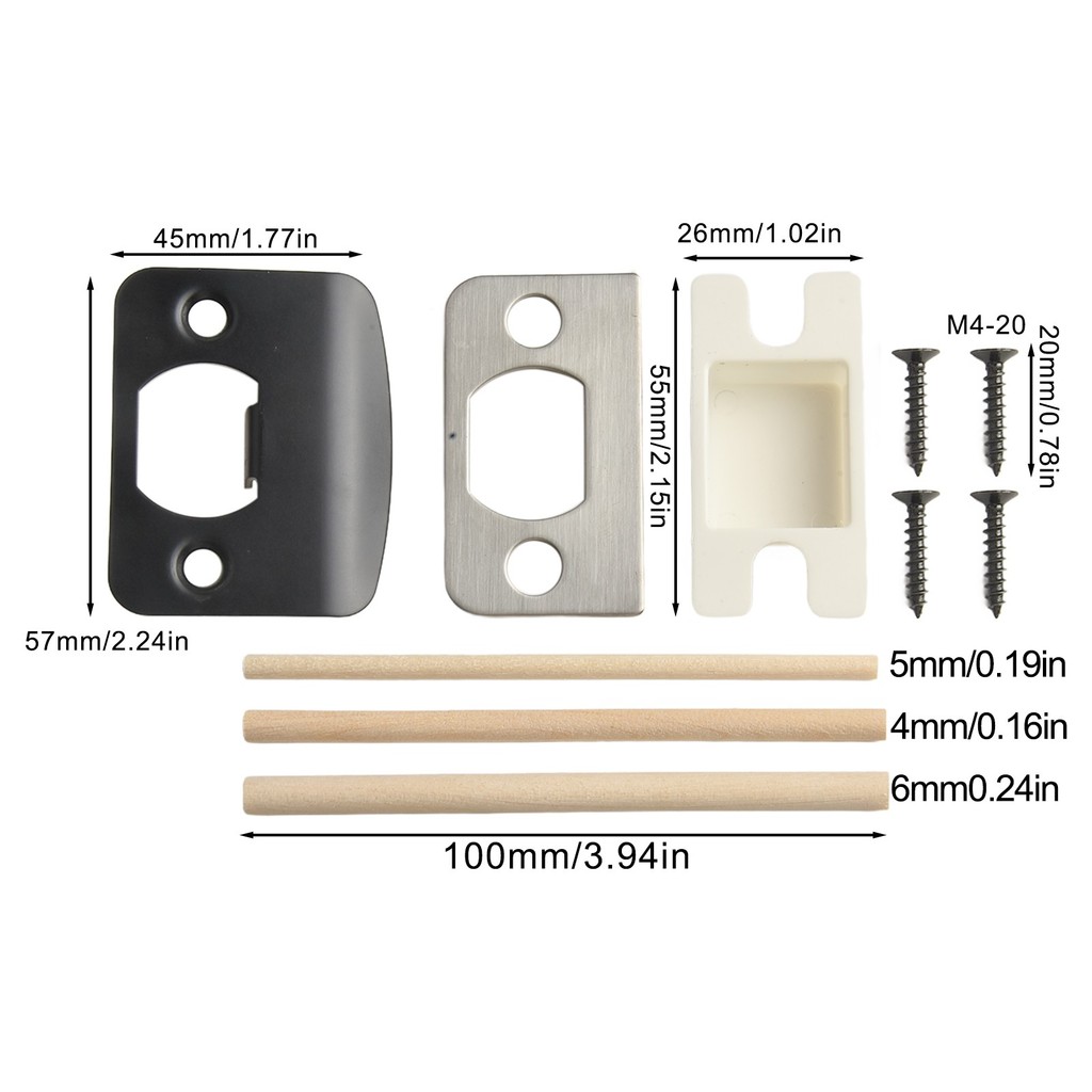 Door Lock Strike Plate with Spacer Shim Door Security Lock Repair Kits ...