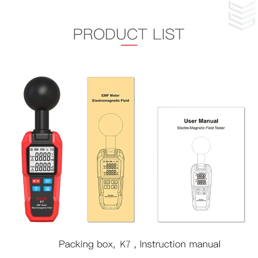 EMF Meter Professional Electromagnetic Field Radiation Detector ...
