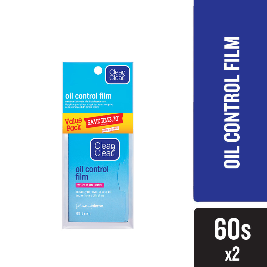 CLEAN & CLEAR Oil Control Film Twin Pack 2 x 60's | Shopee Malaysia