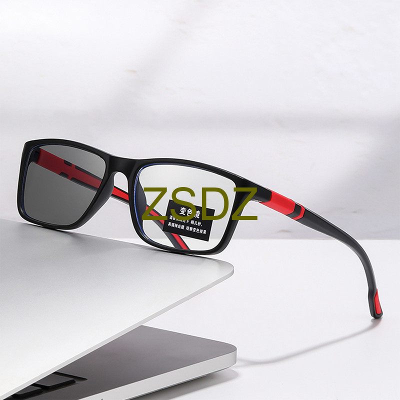 bhy021 Color Change Glasses Square Nerd Eyeglasses Frame Computer Game ...