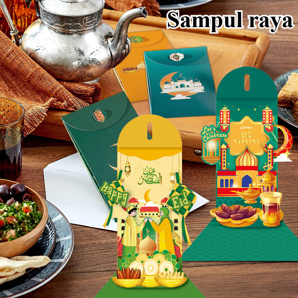 Sampul Duit Raya 3D Ramadan Red Envelopes Ramadan Blessing Decoration ...