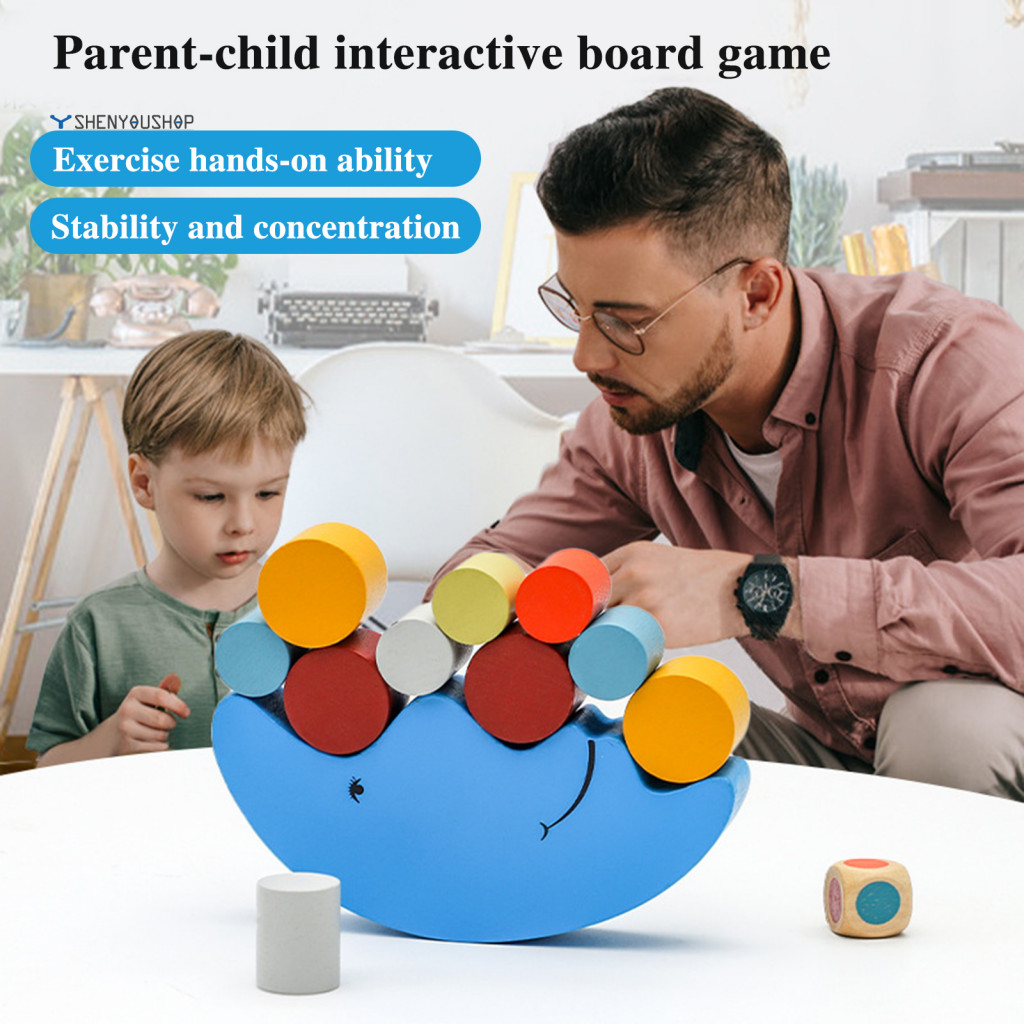 [SYS] Wooden Block Stacking Game Kids Stacking Tower Toy Fun Moon ...