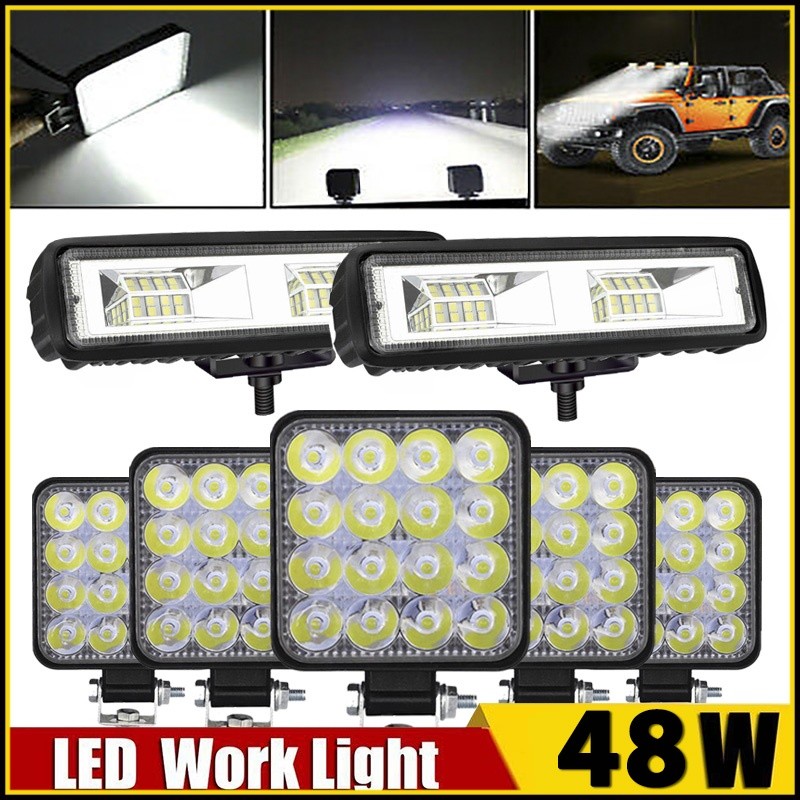 12-24V 48W 12V 16 LED Car / SUV / Off-Road Work Light Bulb Spot Beam ...
