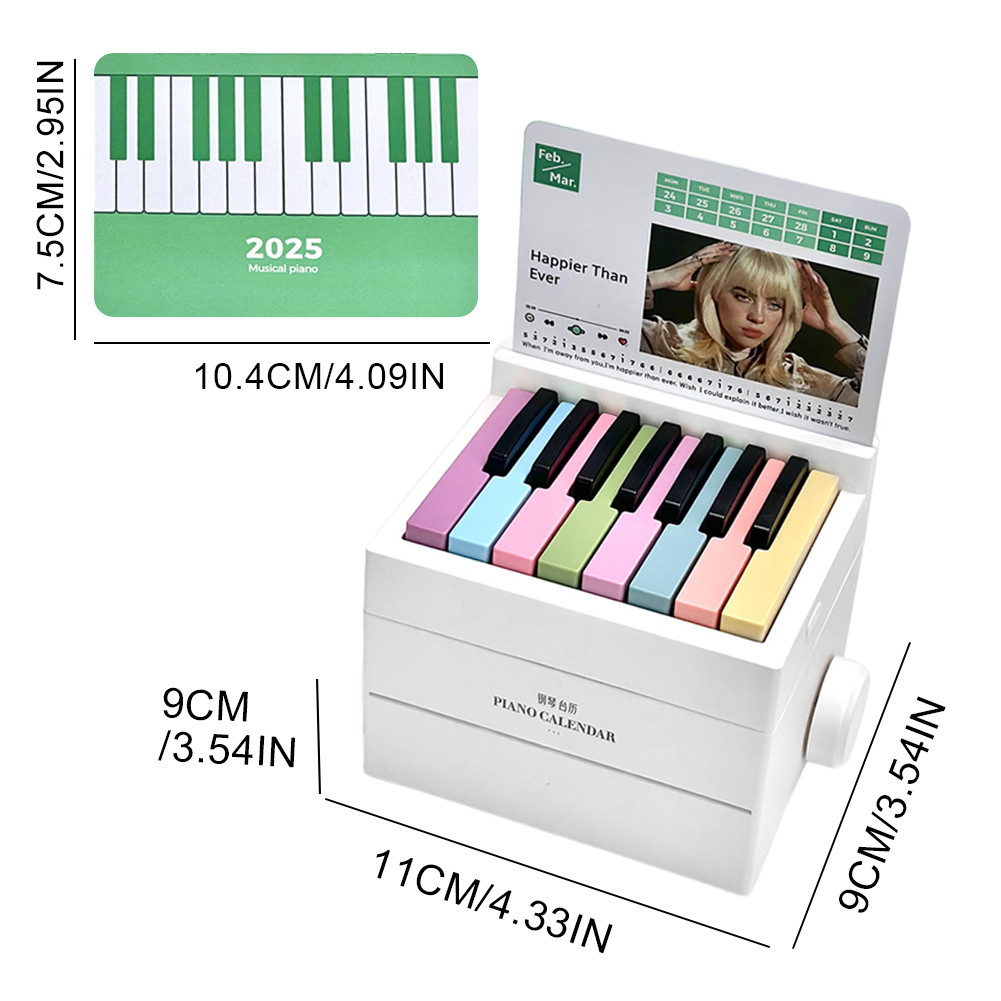 Piano Calendar 2025 Music Sheets Toy Playable Mini Piano Calendar Gift ...
