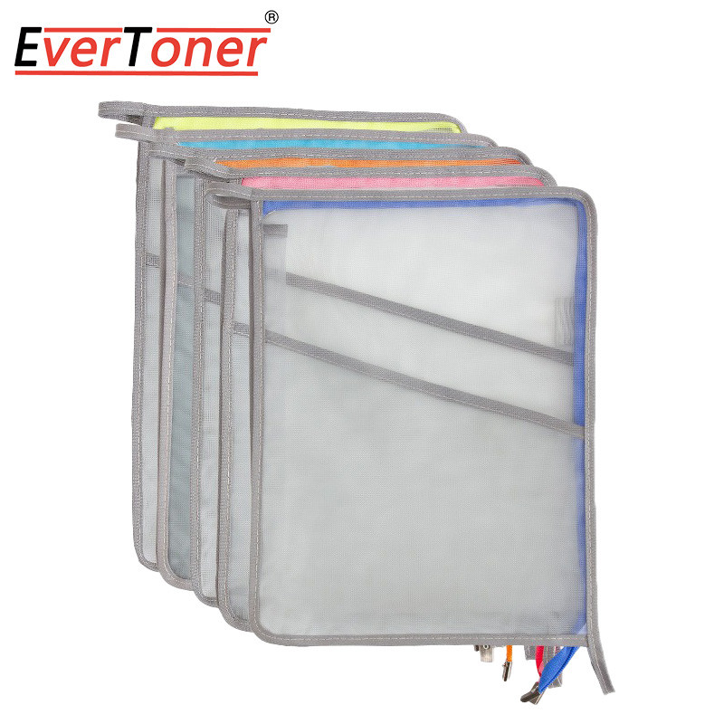 EverToner L-Type Three Layers Zipper Large Capacity Books Homework ...