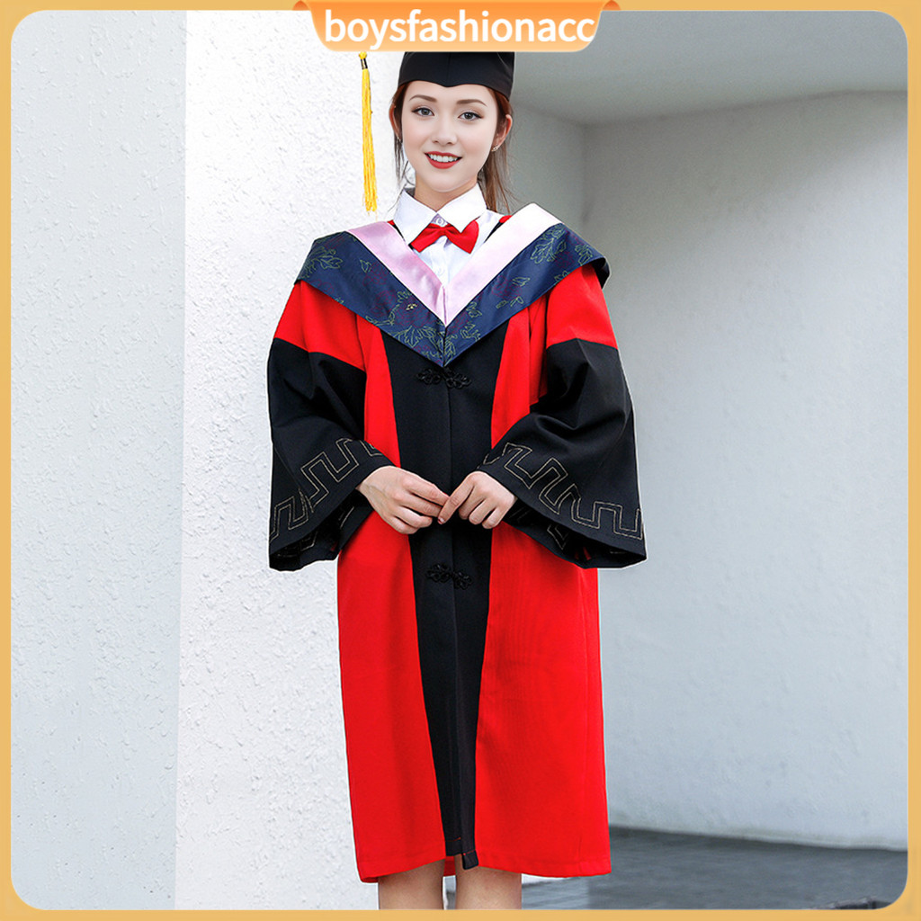 BFSN 2 Pcs/Set Bachelor Uniform with Hat V Neck Knee Length Long Sleeve ...