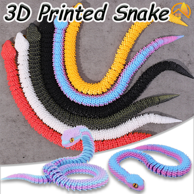 Colorful 3D Printed Snake Rotatable Articulated Snake Joint Mobility ...