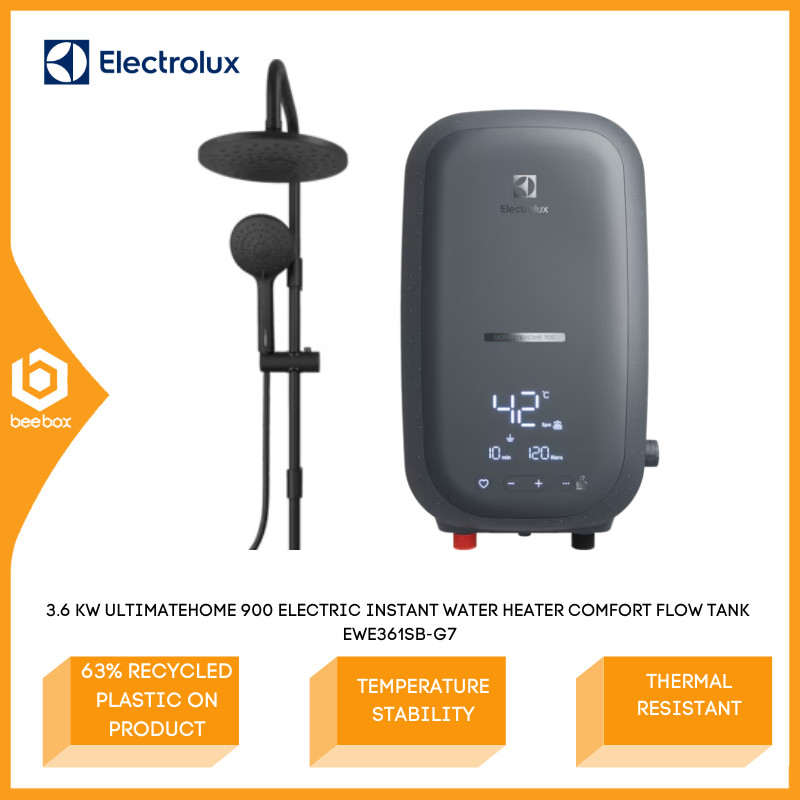 Electrolux UltimateHome 900 Electric Instant Water Heater Shower Comfort Flow Tank EWE361SB-G7 ...