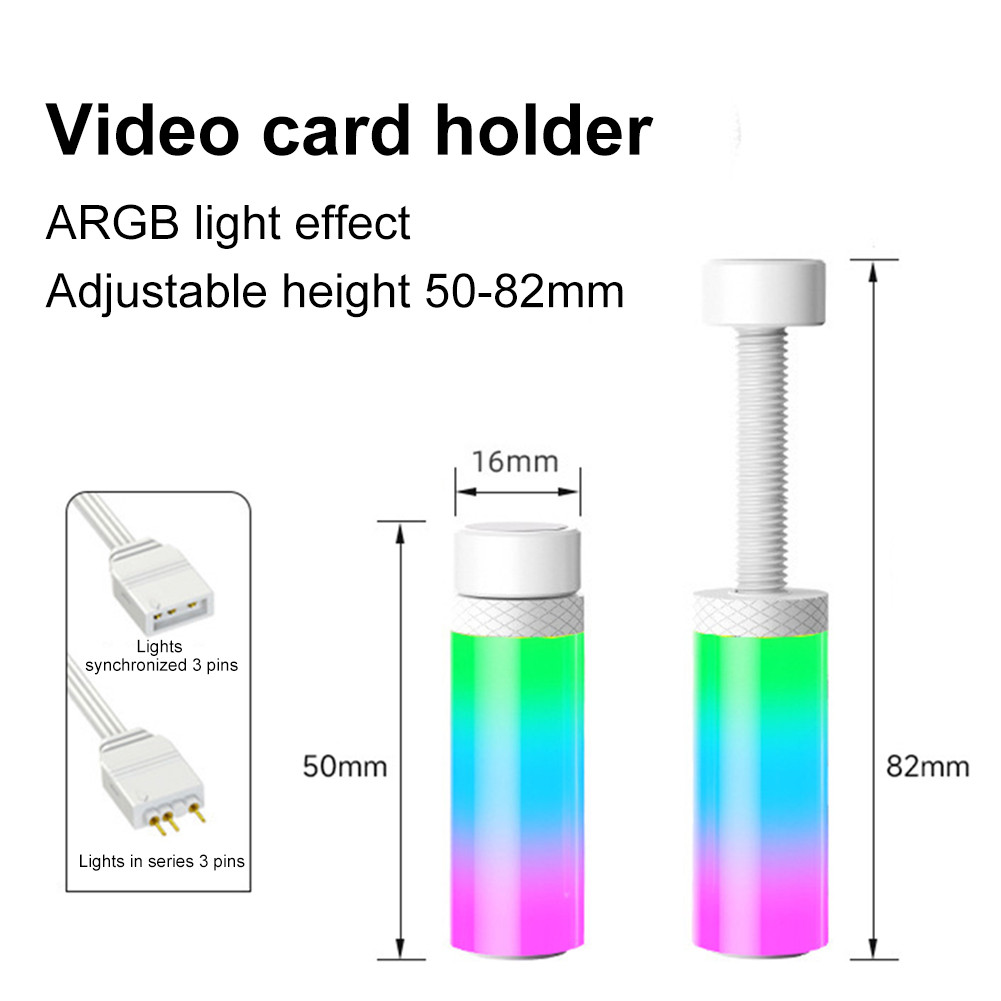 5V 3Pin ARGB Mini GPU Mount with Magnet Adjustable Height for PC ...