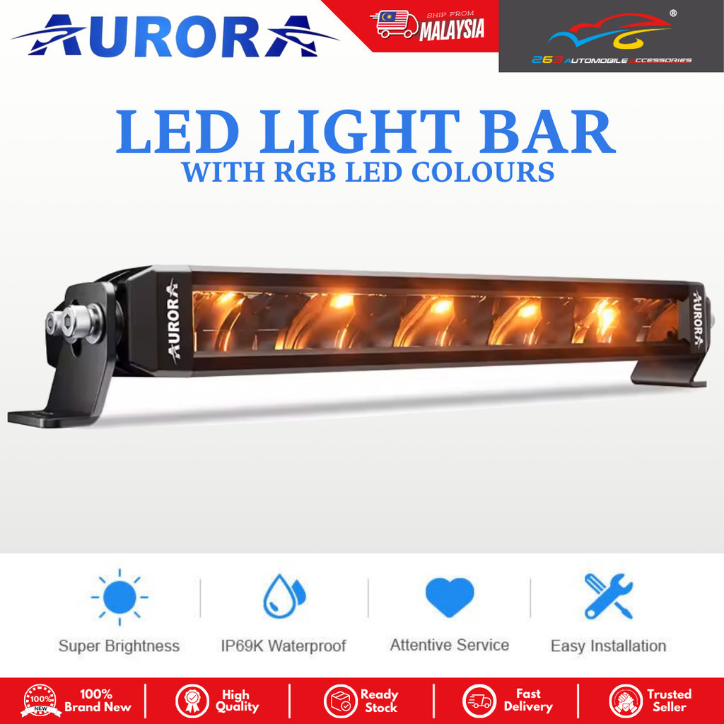 [1 PC] AURORA 30" SPOTLIGHT AND RGB LED LIGHT BARS CAR LED LIGHT BAR ...