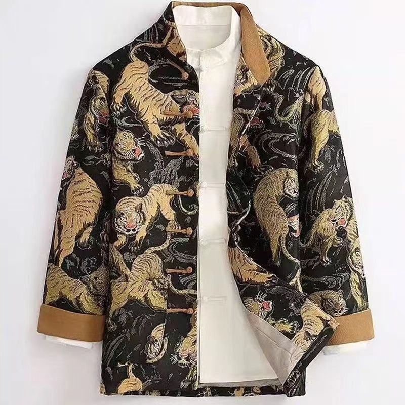 Cheongsam Chinese Traditional Tang Loose Tiger Pattern Jacket CNY Tang ...