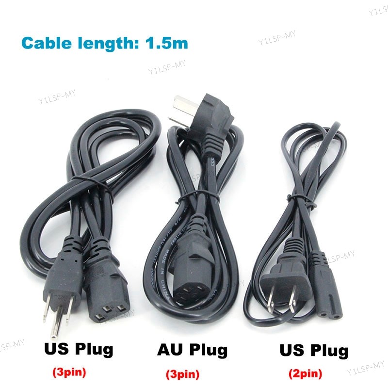 2pin 3pin AU US Plug Power Cable IEC C13 AC Power Supply Cable ...