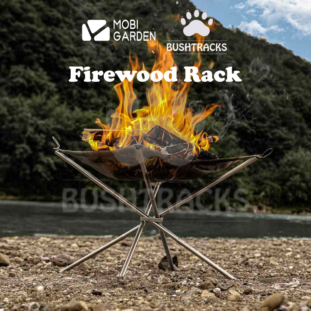 Mobi Garden Aurora Firewood Rack Stainless Steel Firewood Rack Outdoor ...