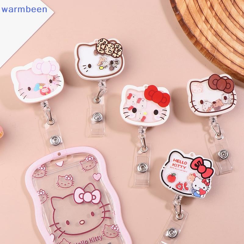 (warmbeen) Kawaii Shake Hello Kitty Scalable Badge Reel Holder Sanrio ...