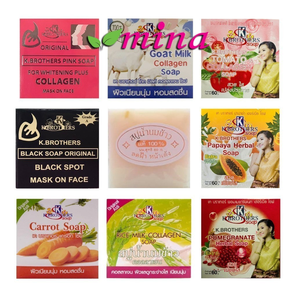 (BORONG 12s) K BROTHERS Sabun #M Susu Beras Collagen Gluta Goat Milk ...