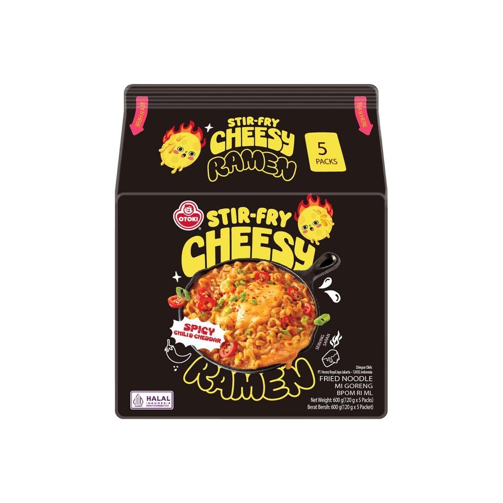HALAL Otoki Stir-fry Cheesy Spicy Chili & Cheddar Ramen 120G - Loose Pack | Shopee Malaysia