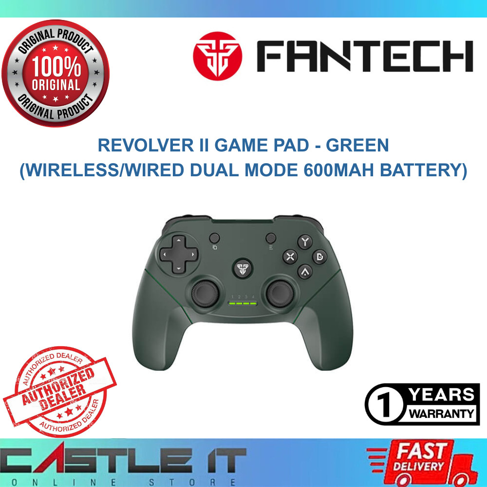 FANTECH WGP12 Revolver II Game Pad Green JY60GN (Wireless/Wired Dual ...