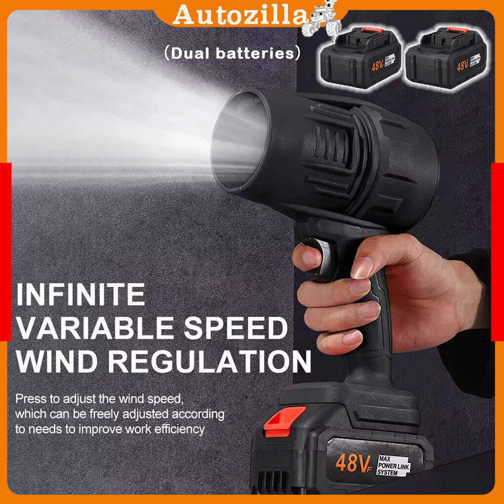 Dual Batteries Car Blower Handheld Turbo Jet Fan Blower Portable ...