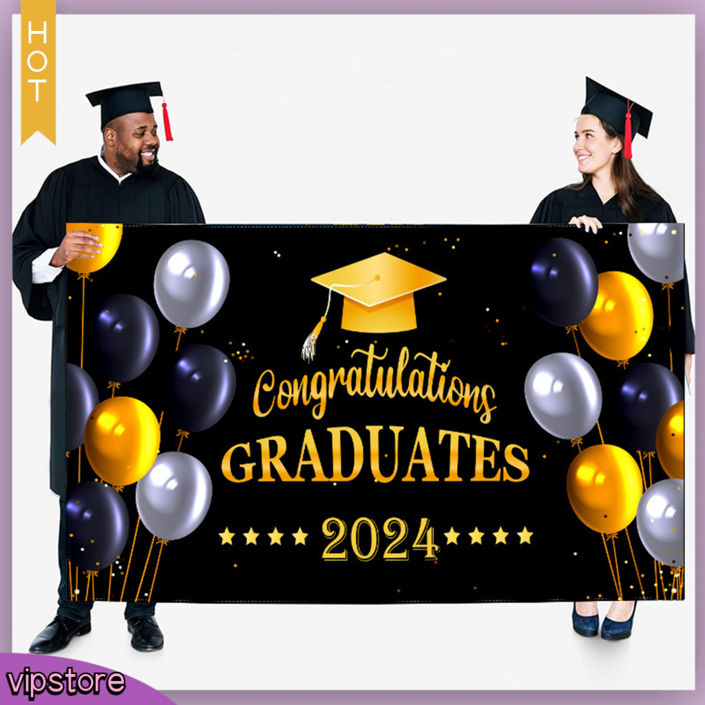 (VIP) Graduation Party Decorations 2024 Congrats Grad Banner 2024 ...