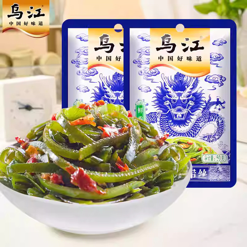 Wujiang Cold Kelp Wild Pepper / Fresh Flavor 乌江 凉拌海带丝 野山椒味 / 鲜香味 70G ...