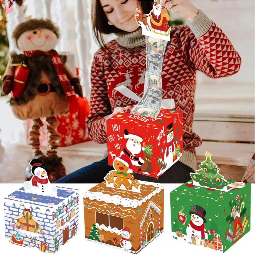 Merry Christmas Surprise Money Pull Box for Cash Gift Christmas Money ...