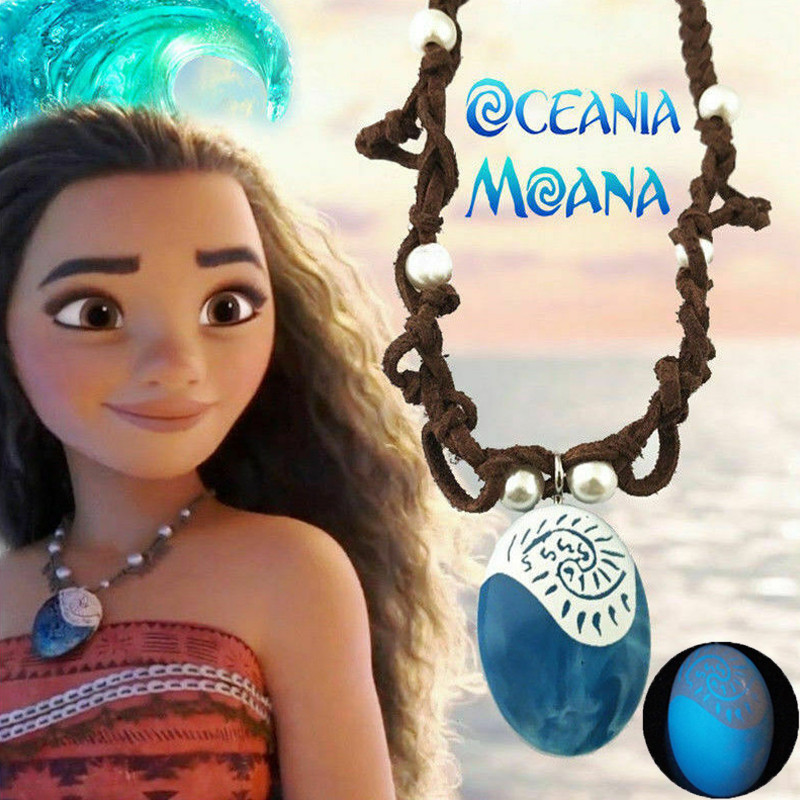 Movie Original Moana Princess Handmade Braided Leather Rope Necklace ...