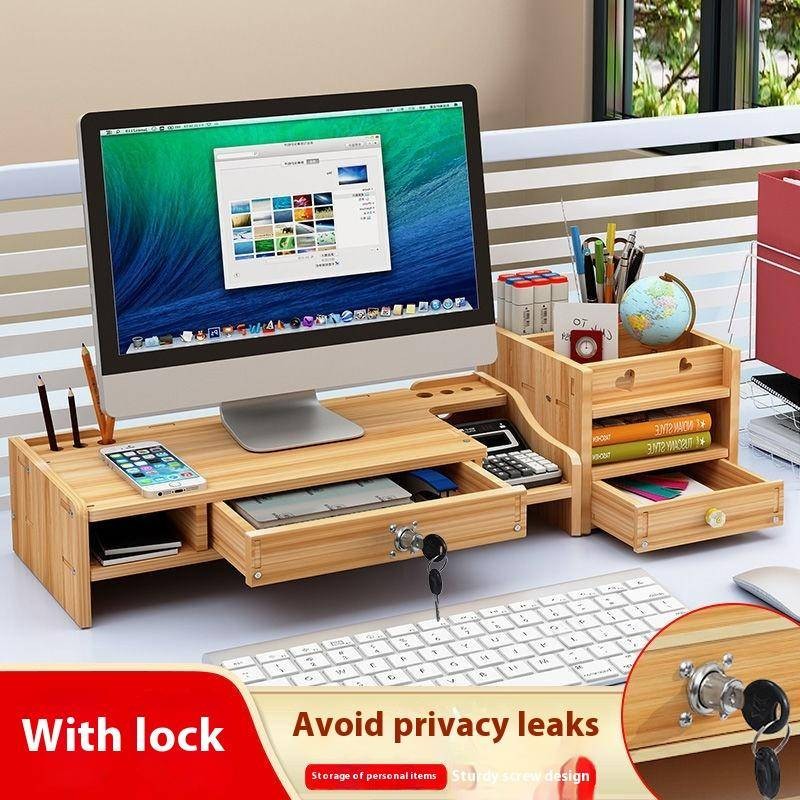 Office Computer Elevated Rack Desktop Display Screen Desktop Storage ...