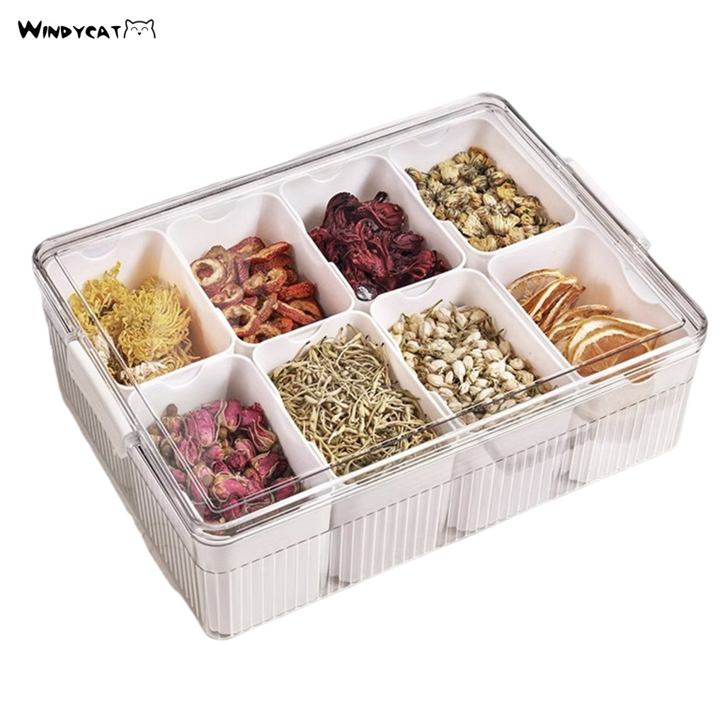 Nut Storage Case Divided Dinner Plate with Lid Multipurpose Food ...