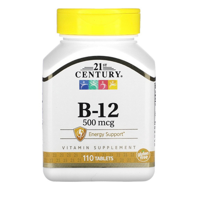[EXP 12/2026] 21st Century, B-12, 500 mcg, 110 Tablets, B12 | Shopee ...
