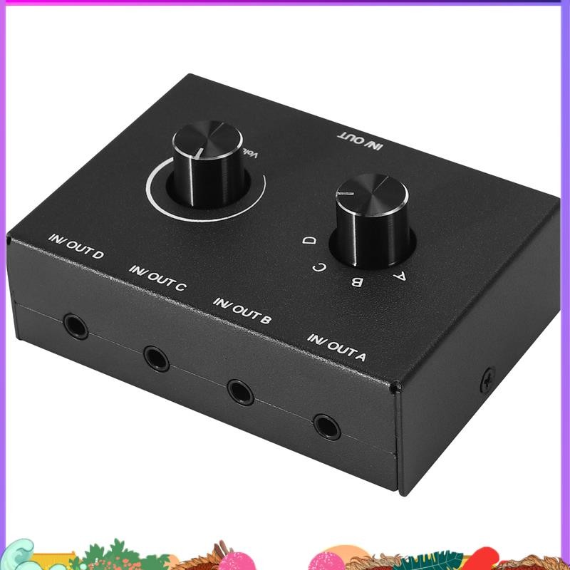 4 Port Audio Switch, 3.5mm Audio Switcher, Stereo AUX Audio Selector, 4 ...