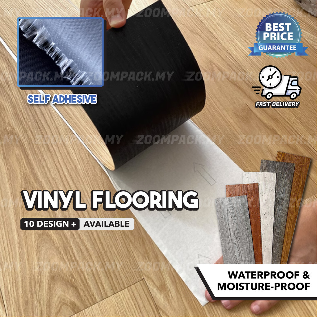 ZoomPack Vinyl Flooring Thick 1.8mm Waterproof Self Adhesive Floor ...