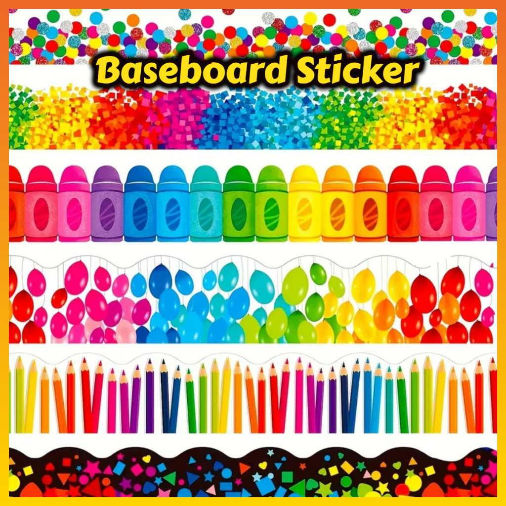 Bulletin Board Border Sticker Tape, Durable Paper Trim For School, kids ...