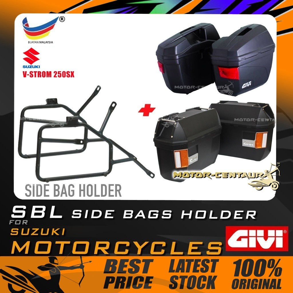 SET KOMBO KOTAK/BOX GIVI E22N,E23N SIDE CASES + SBL SIDEBAGS HOLDER ...