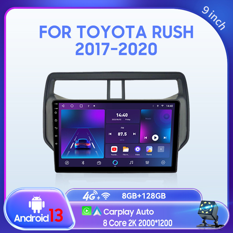 Toyota Rush 2017-2020 9 inch 2 din Android 13.0 Car Radio Multimedia ...