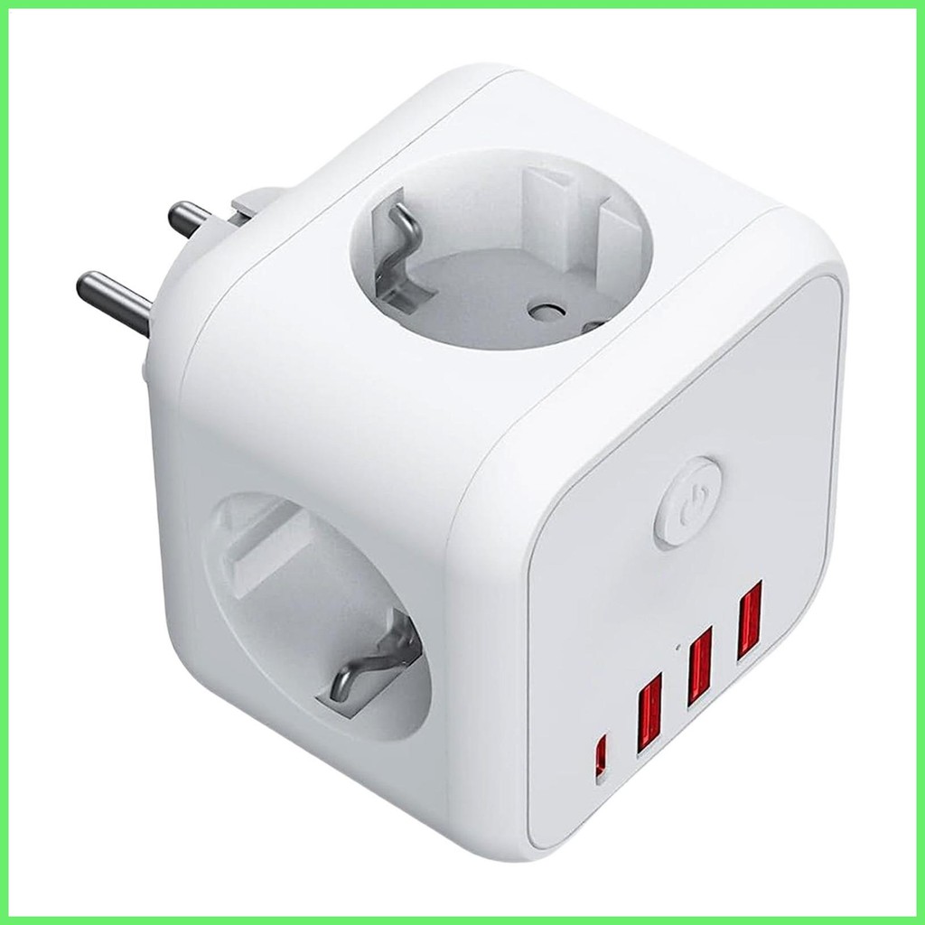 Outlet Adapters 3 USB Ports Multi-Plug Outlet 3 AC Overcurrent ...