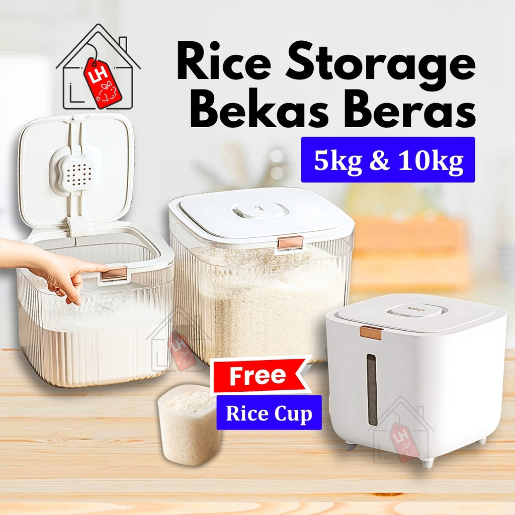 LH 5KG 10KG Bekas Beras Rice Storage 5kg Rice Container Tempat Beras ...