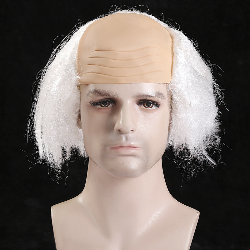 WILLIS Old Man Bald Wig, Curly False Funny Bald Wig, Party Cosplay Soft ...