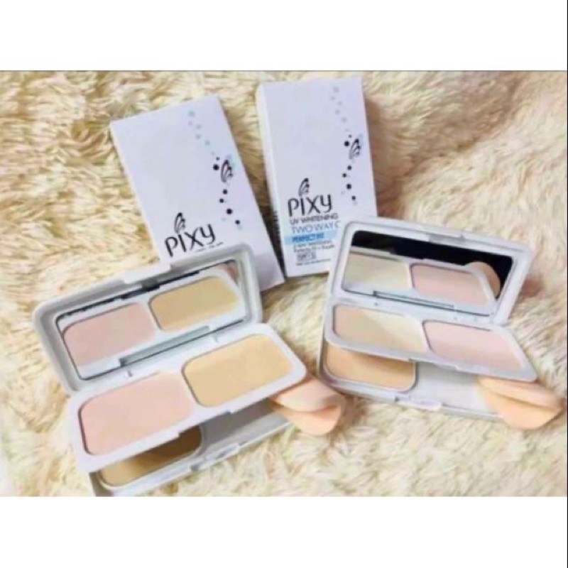 Compact Powder Pixy UV whitening Two Way Cake 3in1 Compact Face Powder ...