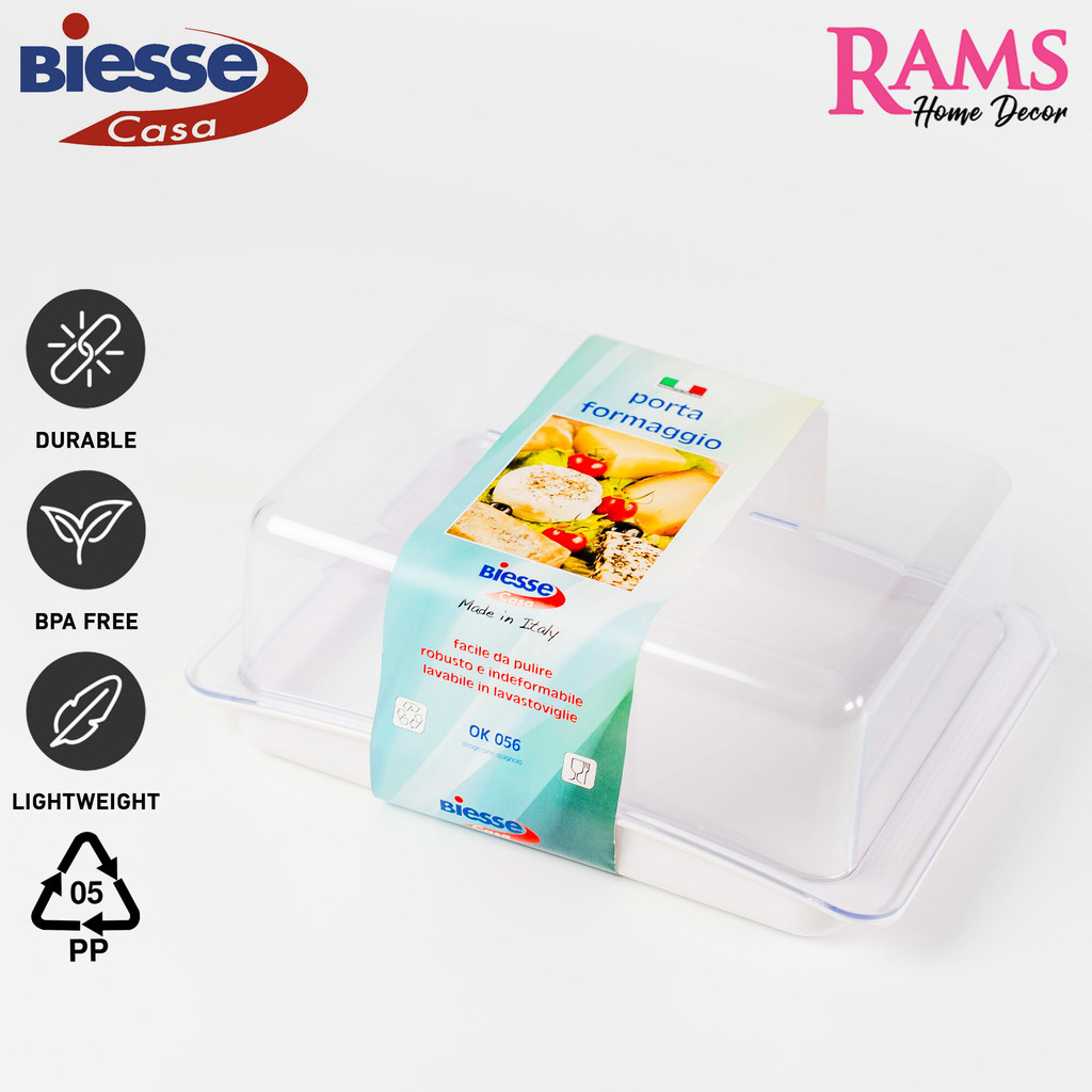 Biesse Casa 29cm Transparent Cheese Box with Tray / Cheese Container ...