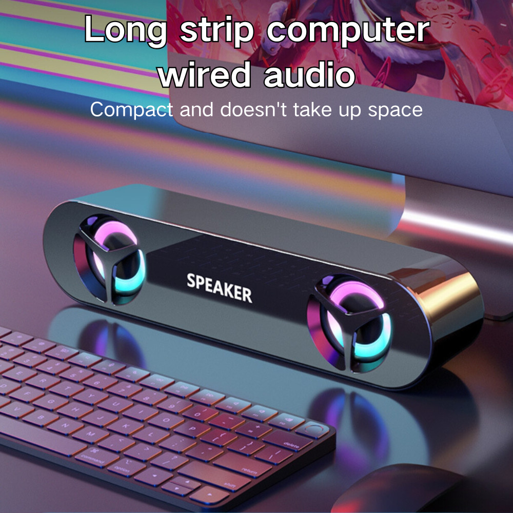 PC Game audio plug Speaker Stereo Subwoofer Soundbar For Computer TV ...