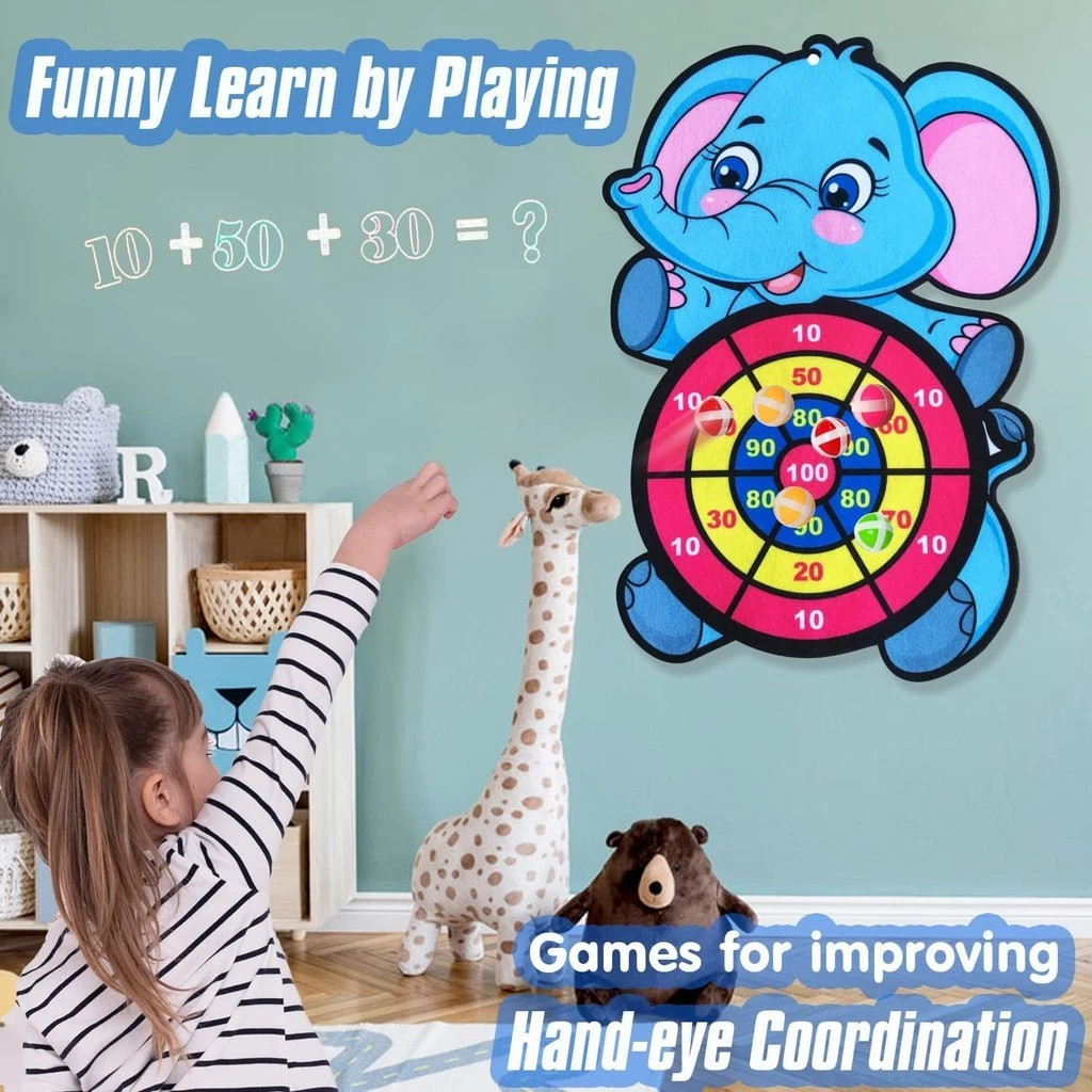 Children Sticky Ball Dart Board Sticky Ball Target Shooting Sucker Ball ...