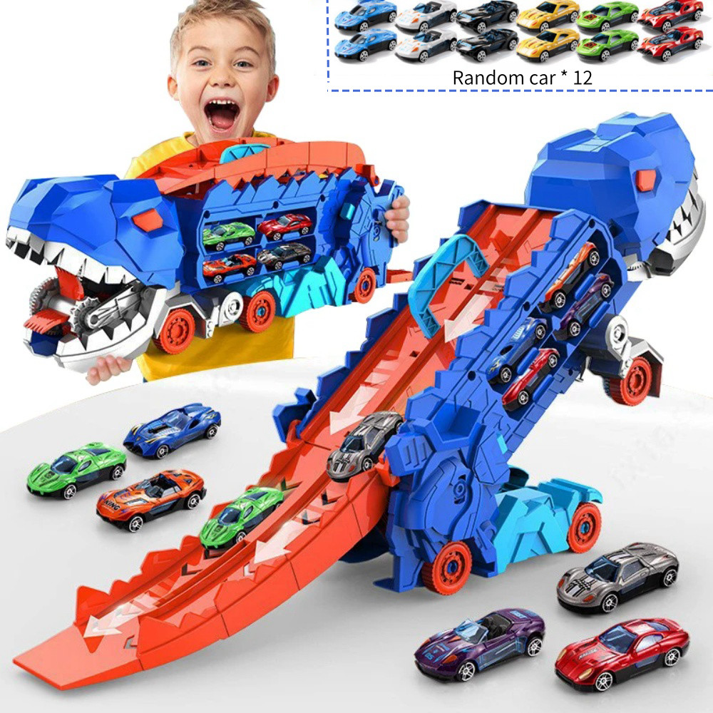 Folding Dinosaur Transporter Car Competitive Game Roll To Eat Car ...