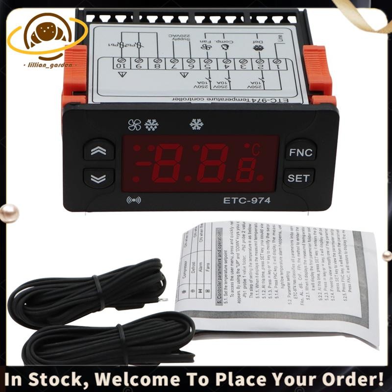 ETC-974 Digital Temperature Controller Microcomputer Thermostats Thermostat Refrigeration Alarm ...