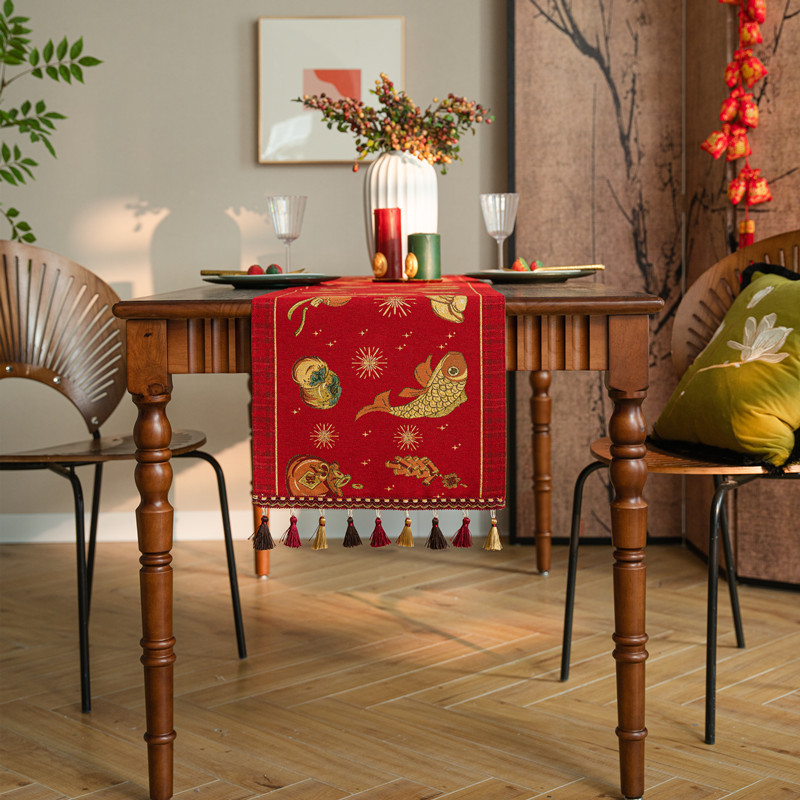 Table Flag New Chinese New Year Festive Red Restaurant Table Tassel ...