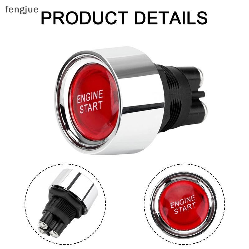 fengjue 1PC 12V 50A 3 Pin SPST Momentary Keyless Push Button Starter Switches ON OFF For Cars ...