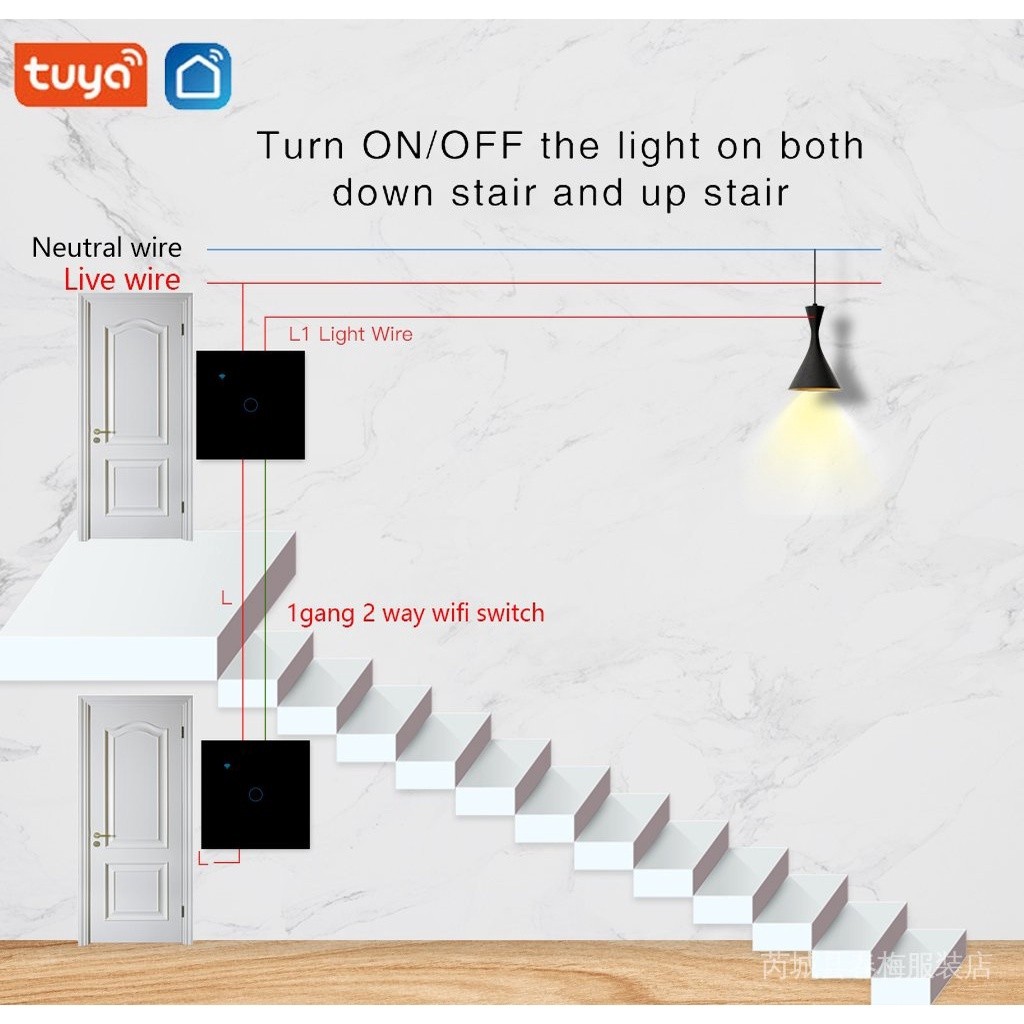 EU Tuya Wifi Stair Touch Switch Glass Panel Multi Sensor Button Alexa ...