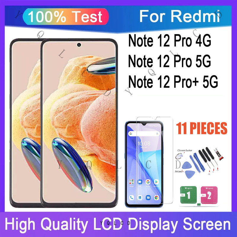 Original AMOLED Redmi Note 12 Pro 4G 5G Note 12 Pro Plus 5G LCD Display Touch Screen With Frame ...